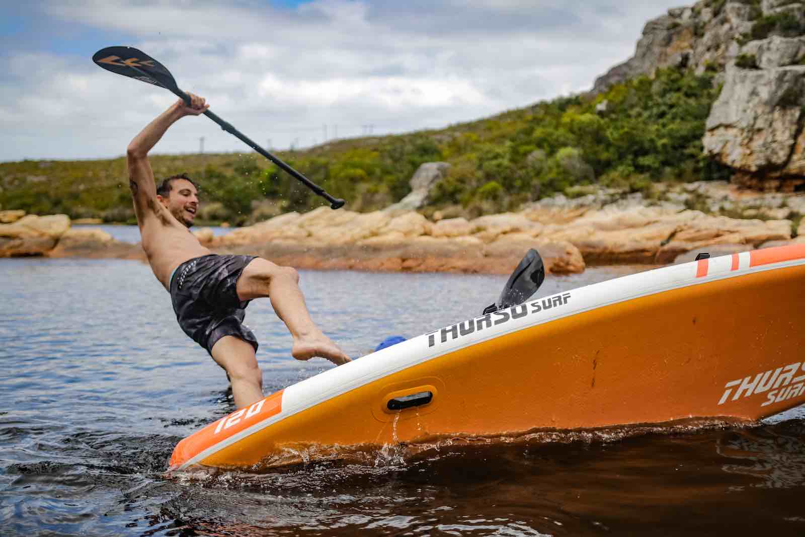 How to Fall Off and Get Back on Your Stand Up Paddleboard – THURSO SURF