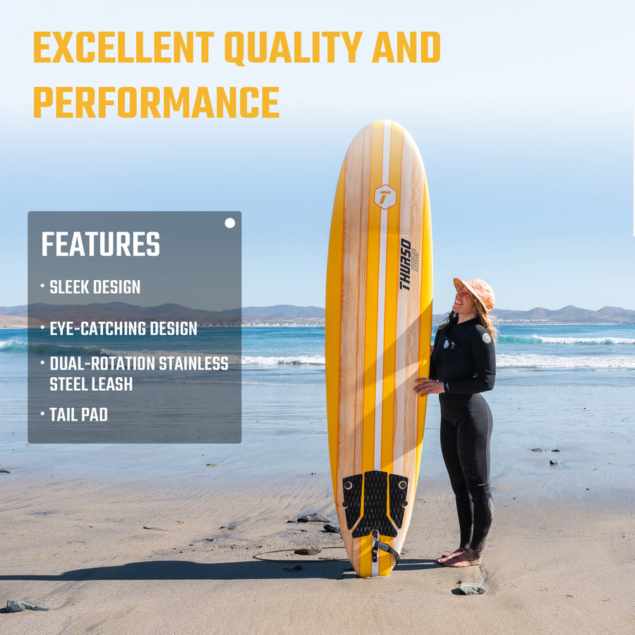 Spire 8' Soft Top Longboard | 8 ft Beginner Foam Surfboard – THURSO SURF